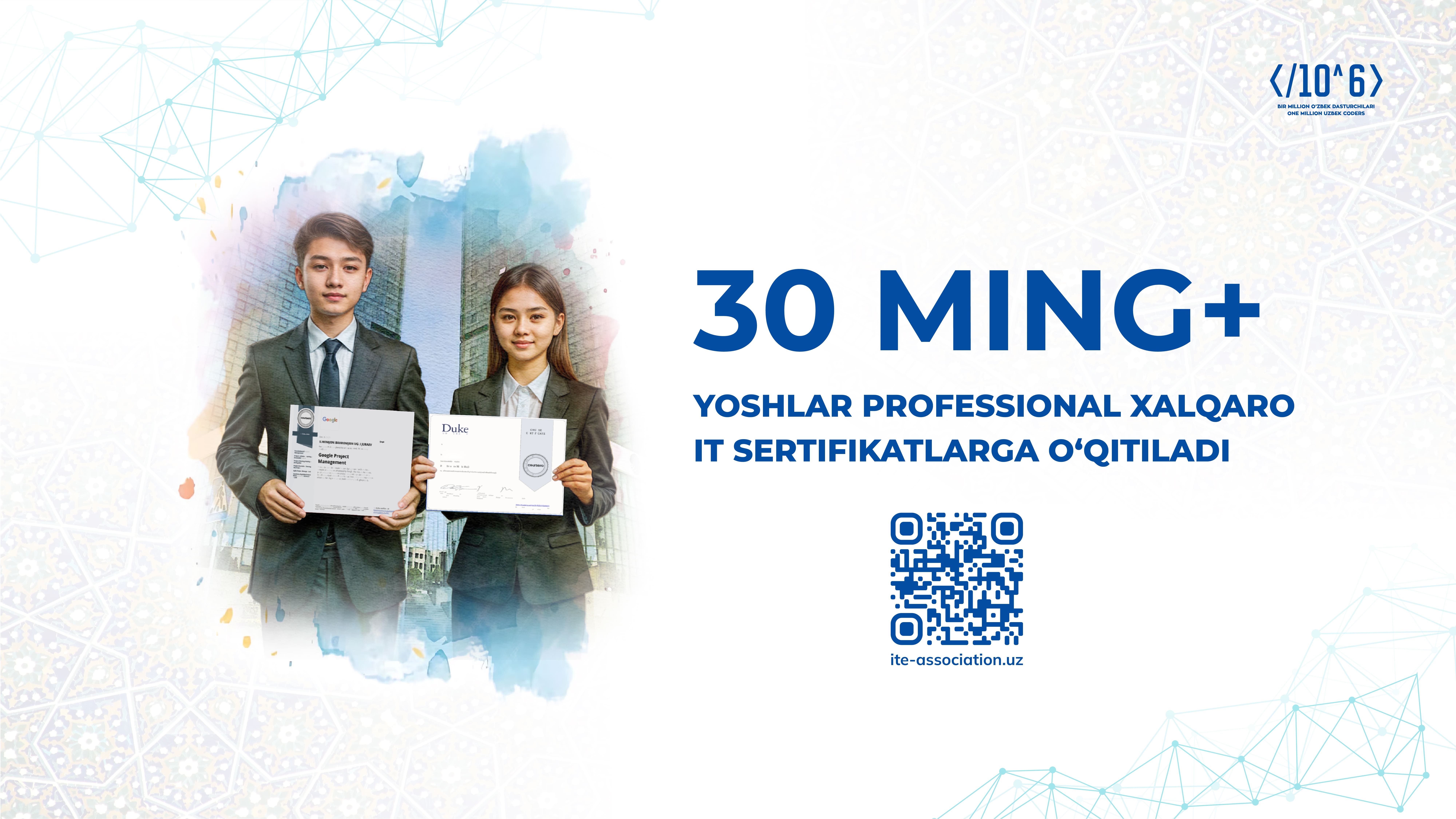 Bir million o‘zbek dasturchilari - One million uzbek coders