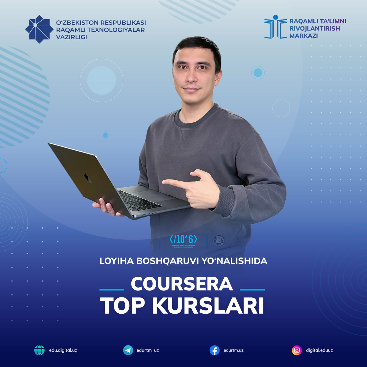 Bir million o‘zbek dasturchilari - One million uzbek coders